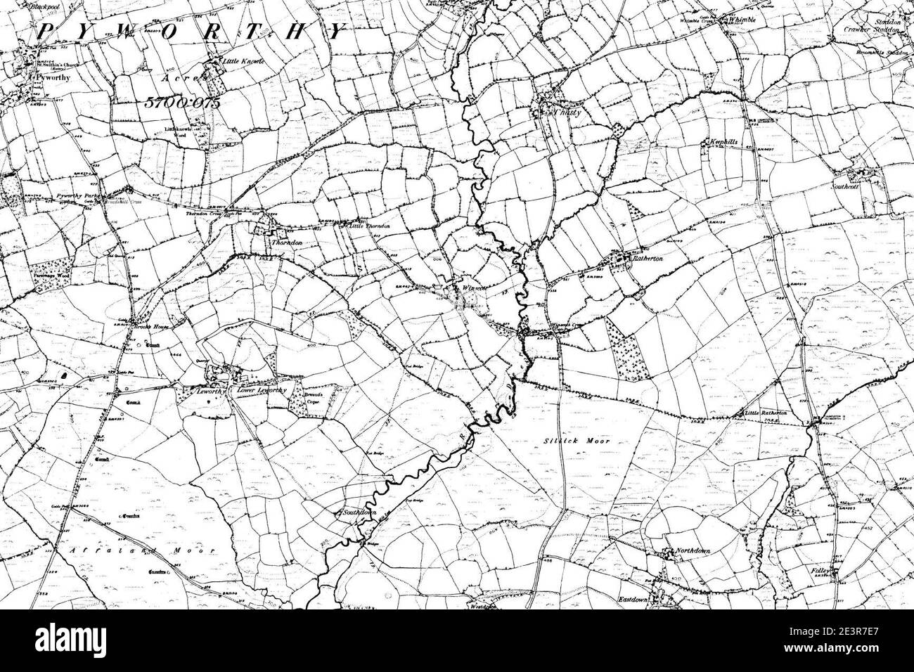 Map of Devon OS Map name 062-NW, Ordnance Survey, 1862-1898 Stock Photo ...