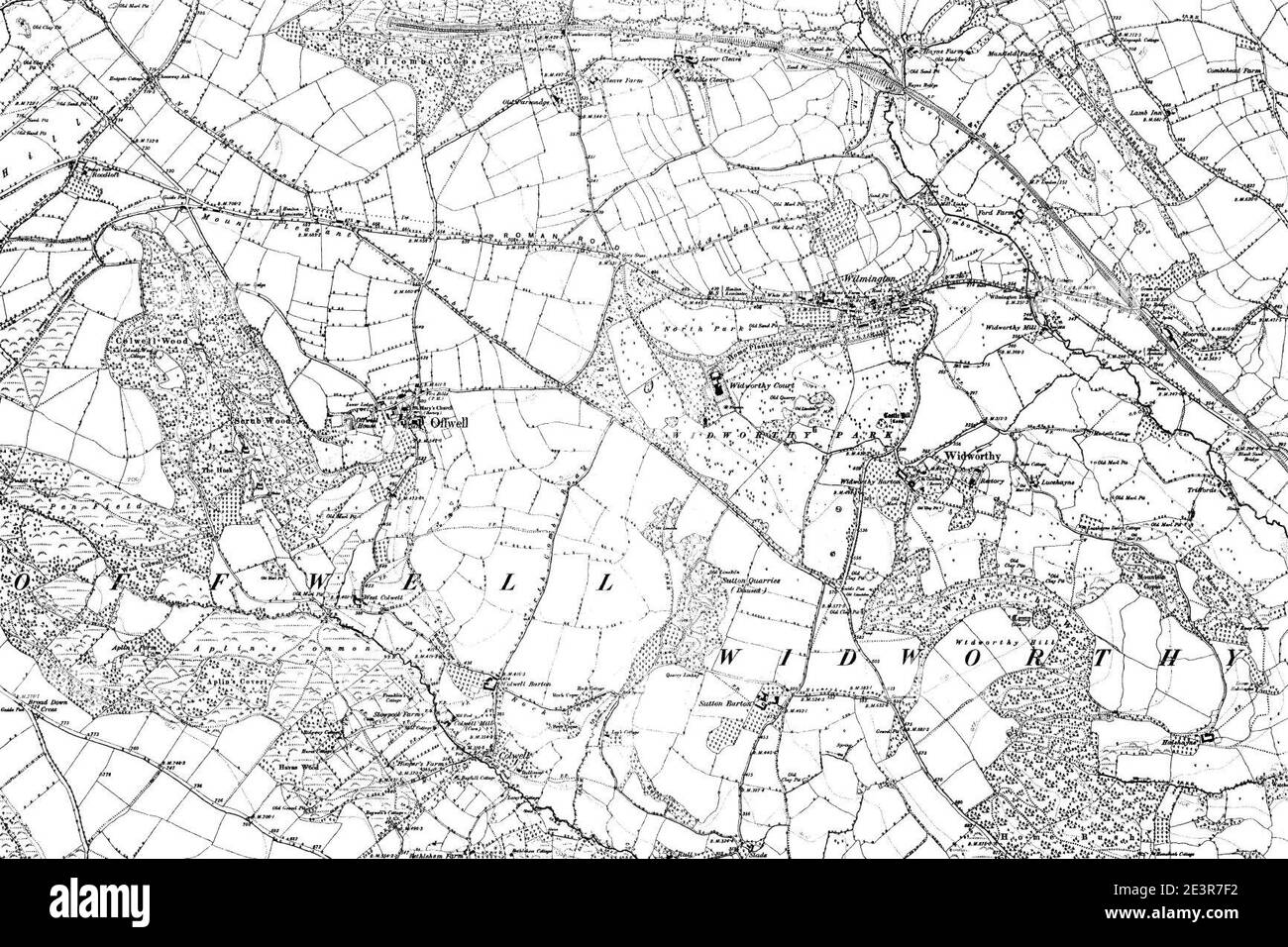 Map of Devon OS Map name 071-NW, Ordnance Survey, 1862-1898 Stock Photo ...