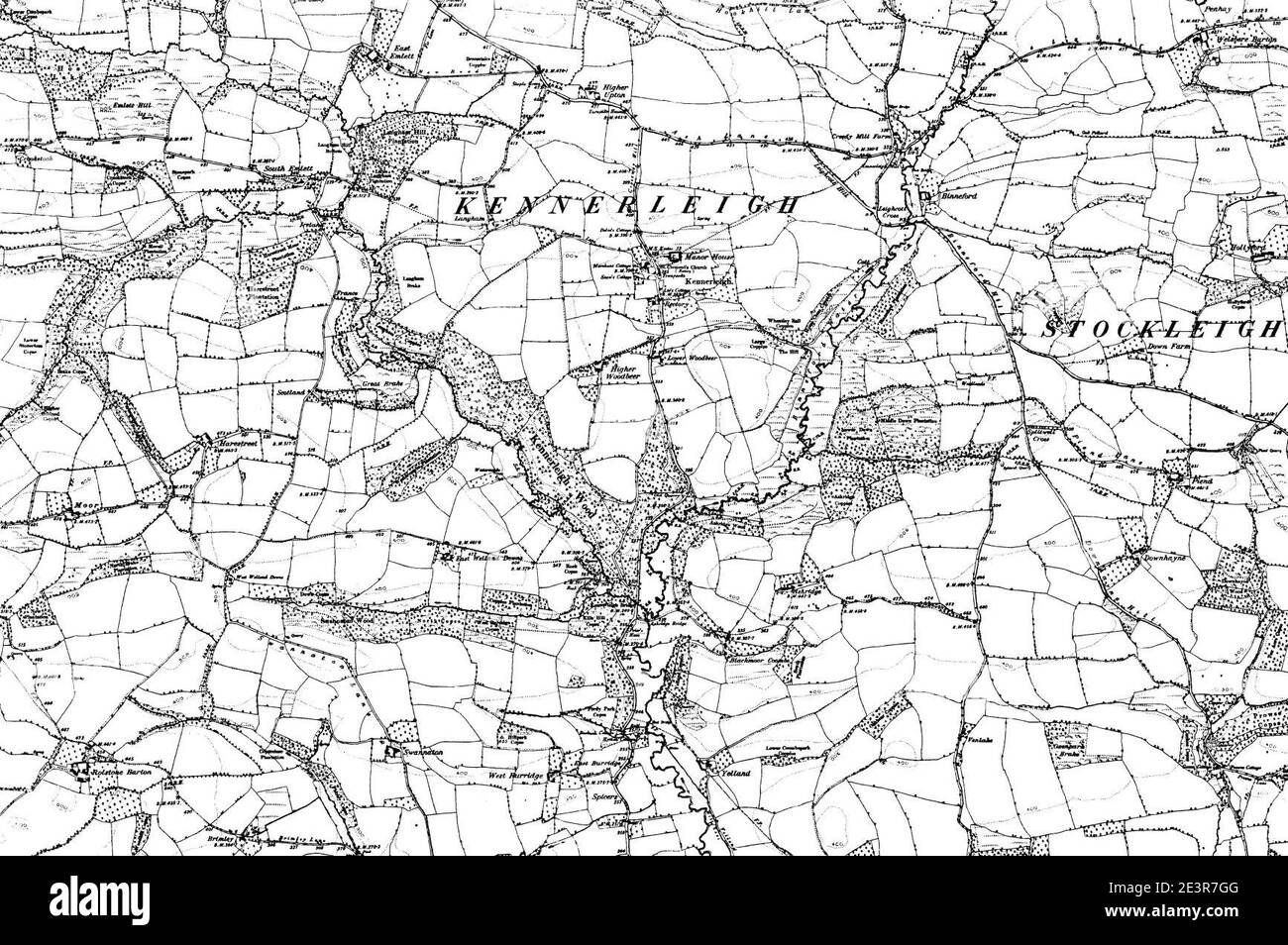 Map of Devon OS Map name 055-NW, Ordnance Survey, 1862-1898 Stock Photo ...