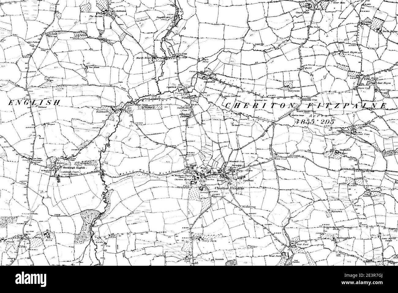 Map of Devon OS Map name 055-NE, Ordnance Survey, 1862-1898 Stock Photo ...