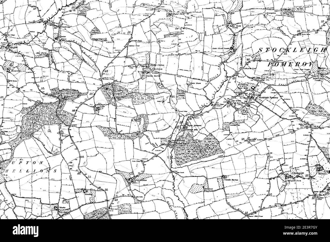 Map of Devon OS Map name 055-SE, Ordnance Survey, 1862-1898 Stock Photo ...