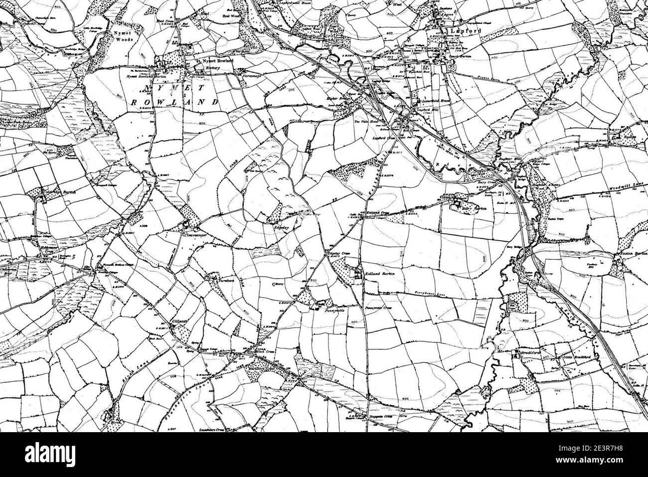 Map of Devon OS Map name 054-NW, Ordnance Survey, 1862-1898 Stock Photo ...