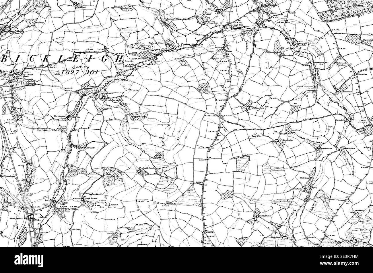 Map of Devon OS Map name 056-NE, Ordnance Survey, 1862-1898 Stock Photo ...