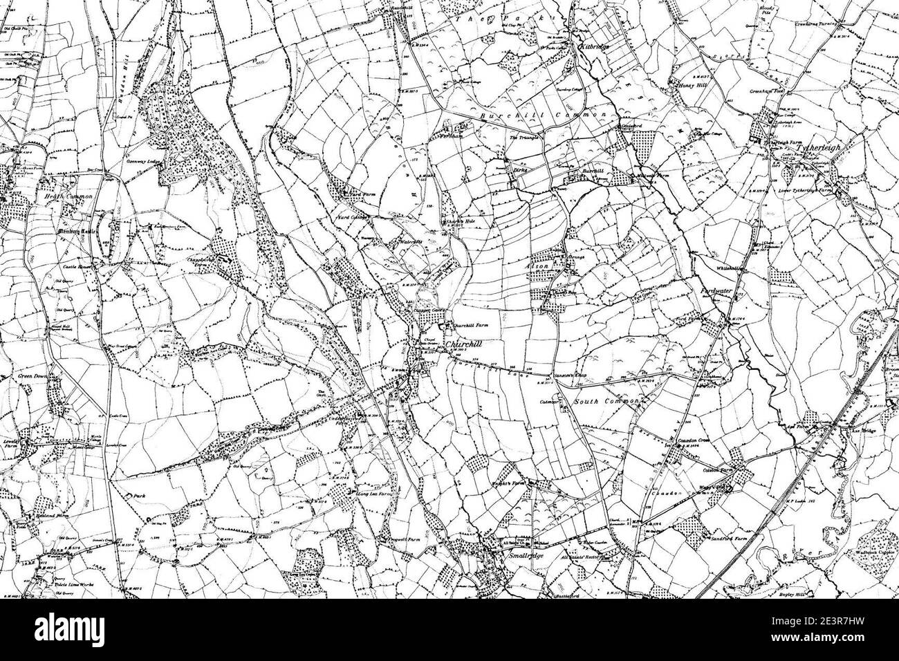 Map of Devon OS Map name 060-SW, Ordnance Survey, 1862-1898 Stock Photo ...