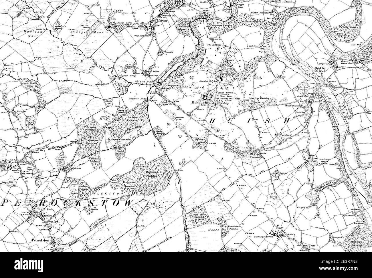 Map of Devon OS Map name 041-SW, Ordnance Survey, 1862-1898 Stock Photo ...