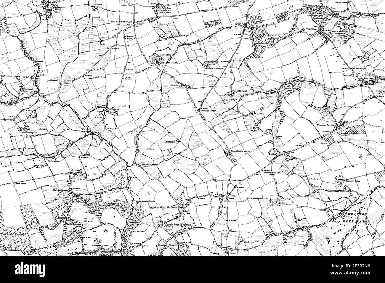 Map of Devon OS Map name 040-SE, Ordnance Survey, 1862-1898 Stock Photo ...