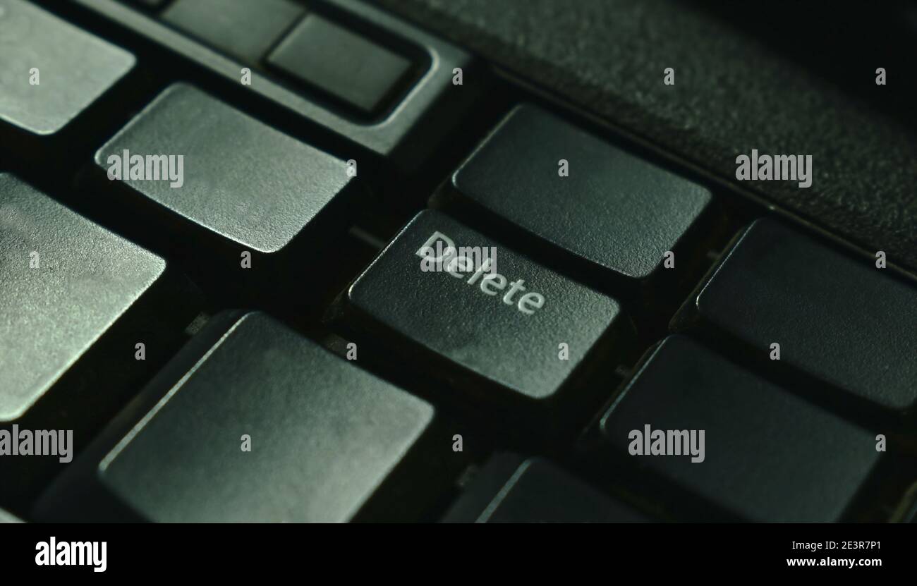 delete tab on black computer keyboard background and texture Stock ...