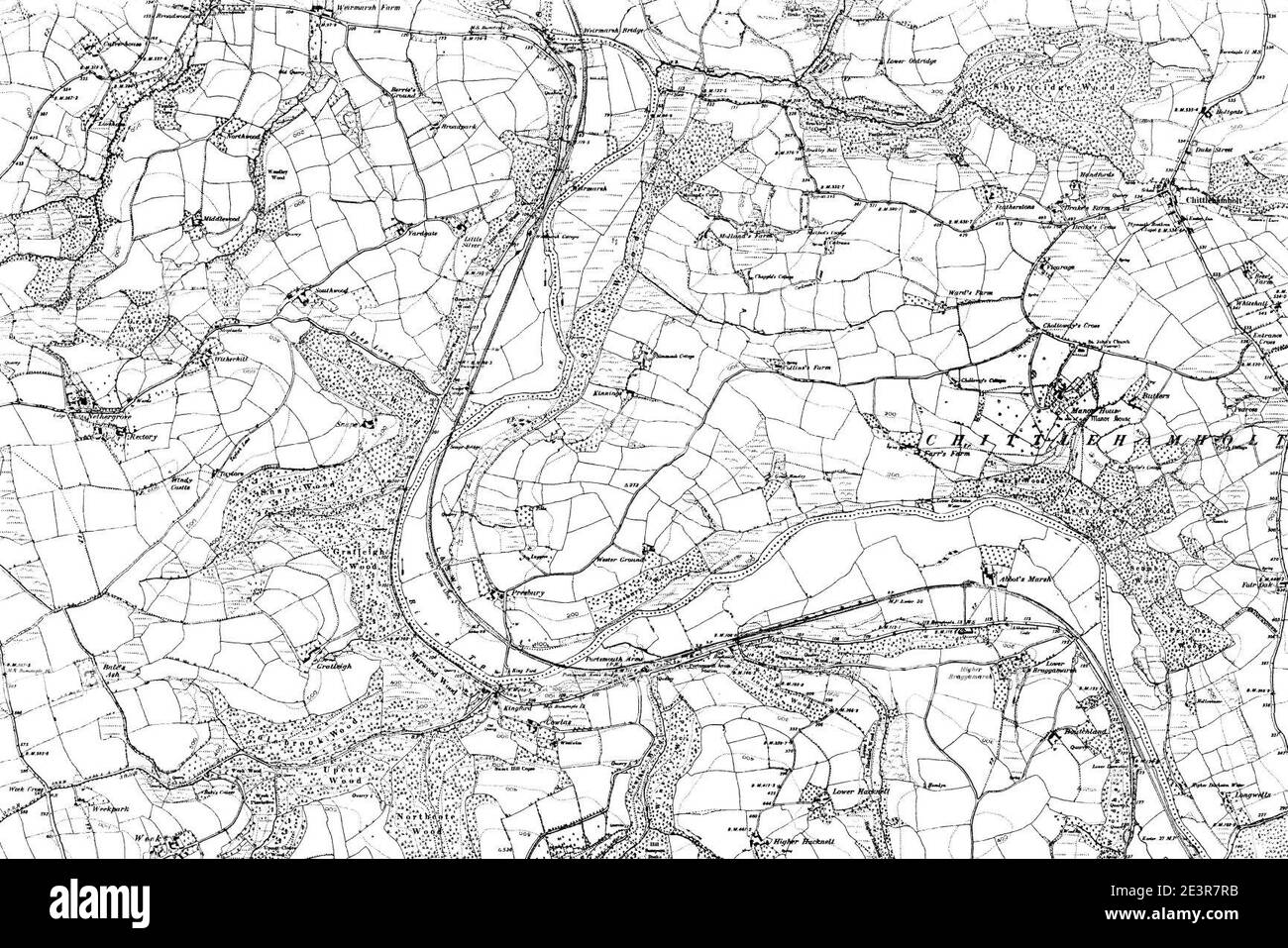 Map of Devon OS Map name 031-NW, Ordnance Survey, 1862-1898 Stock Photo ...