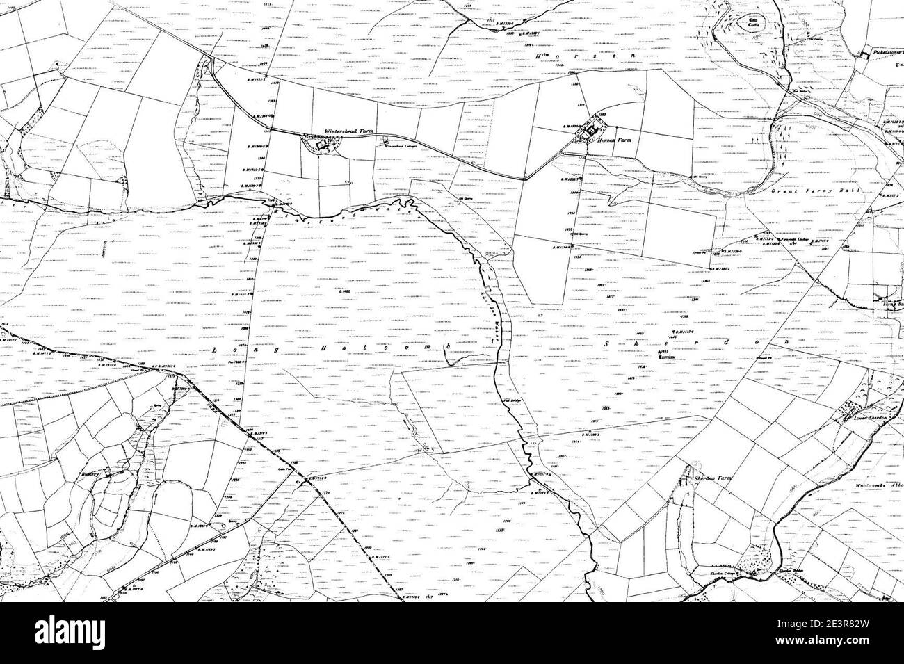 Map of Devon OS Map name 011-SE, Ordnance Survey, 1862-1898 Stock Photo ...