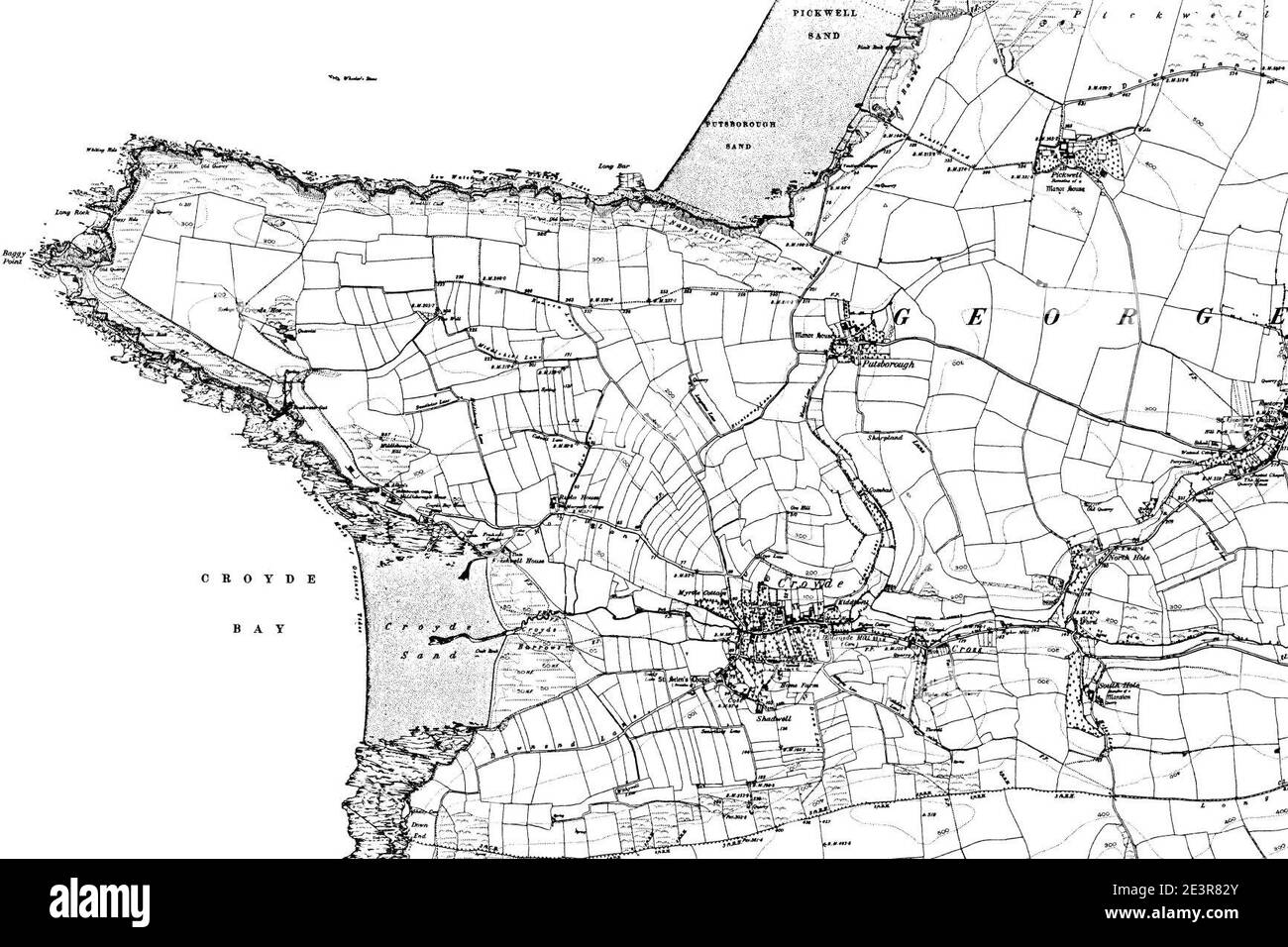 Map of Devon OS Map name 008-NW, Ordnance Survey, 1862-1898 Stock Photo ...