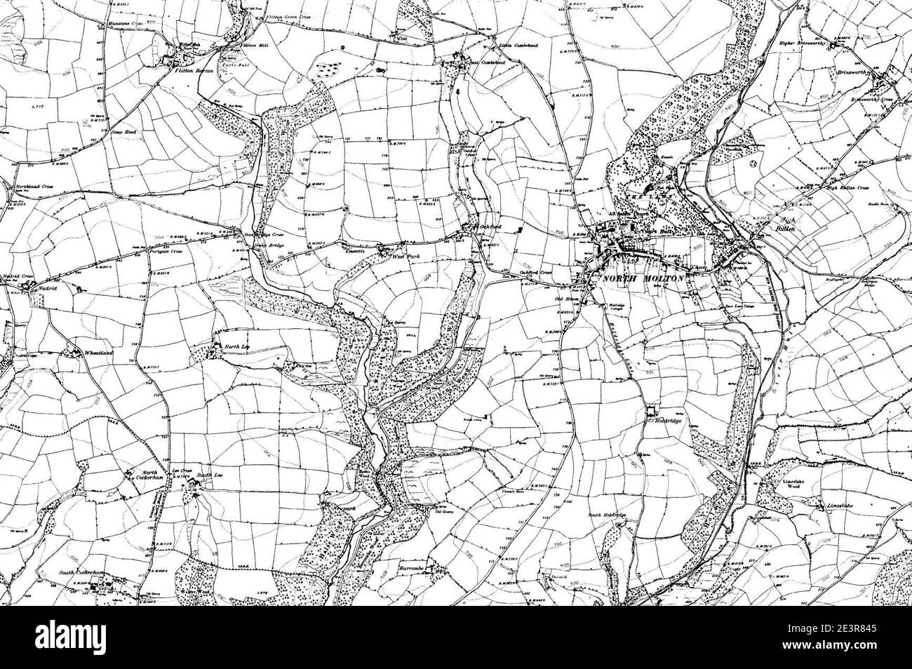 Map of Devon OS Map name 015-SW, Ordnance Survey, 1862-1898 Stock Photo ...