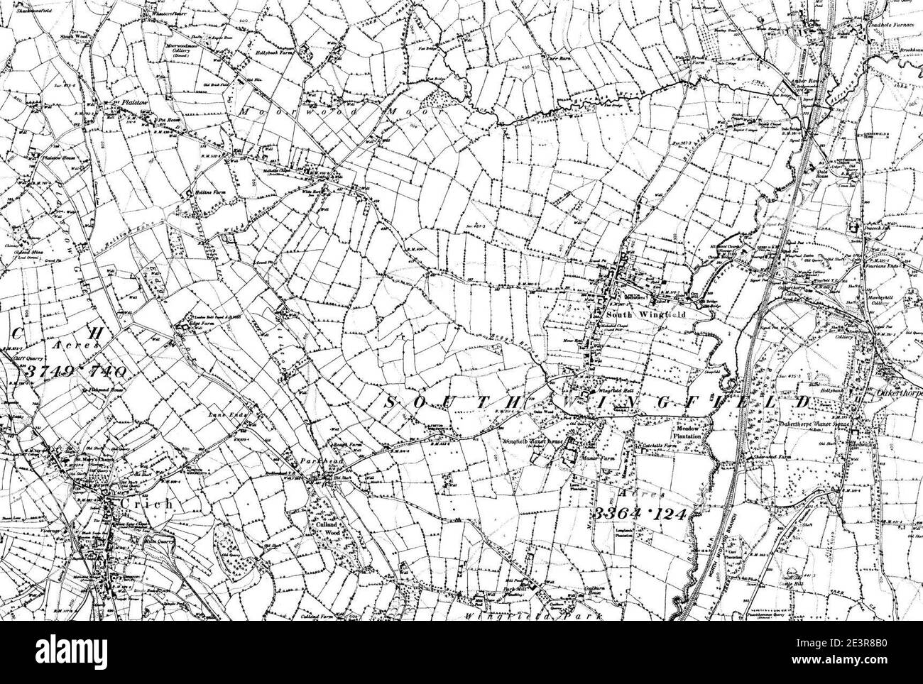 Map of Derbyshire OS Map name 035-SW, Ordnance Survey, 1882-1896 Stock ...