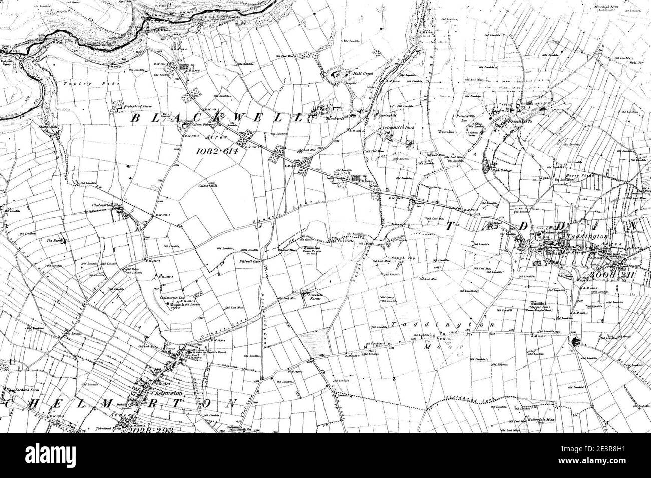 Map of Derbyshire OS Map name 022-NE, Ordnance Survey, 1882-1896 Stock ...