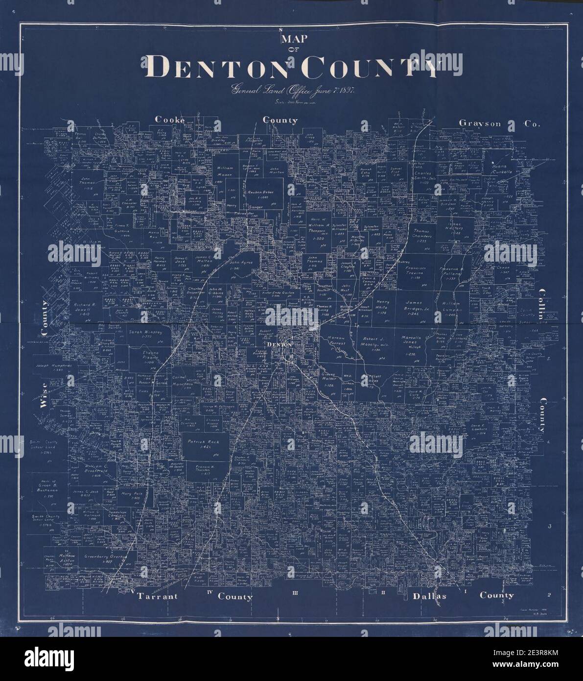 Map of Denton County Stock Photo - Alamy