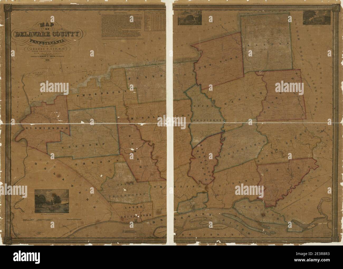 Map of Delaware County, Pennsylvania - from original surveys, with the ...