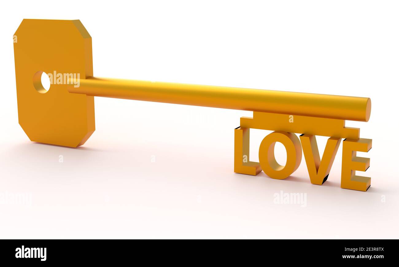 Emotion concepts. Key with word LOVE. 3d rendering Stock Photo - Alamy