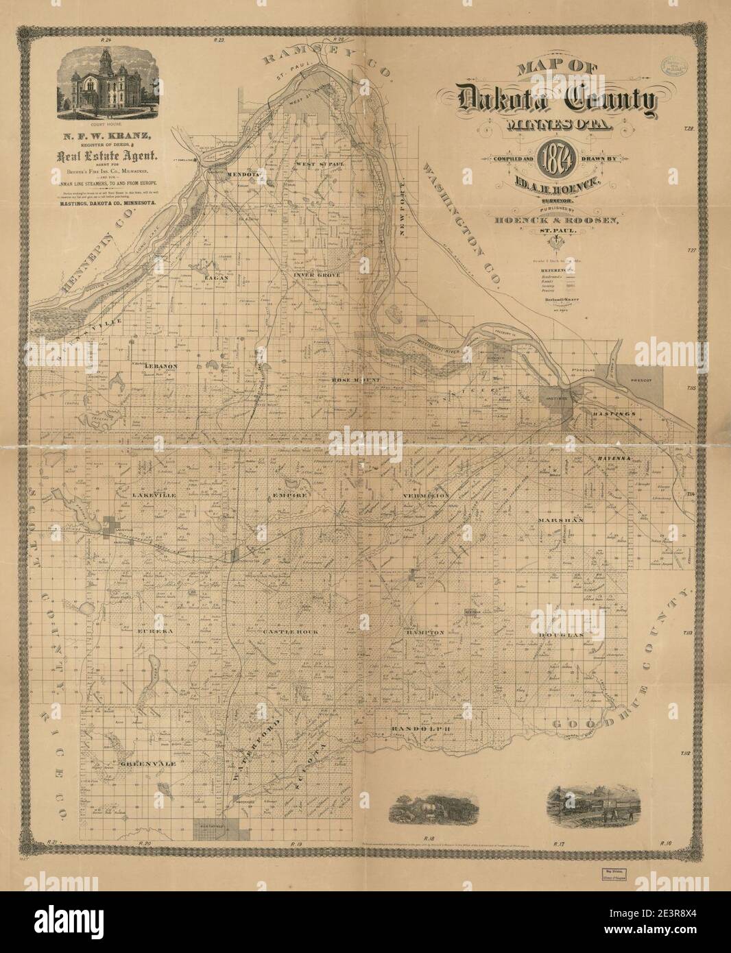 Map of dakota hi-res stock photography and images - Alamy