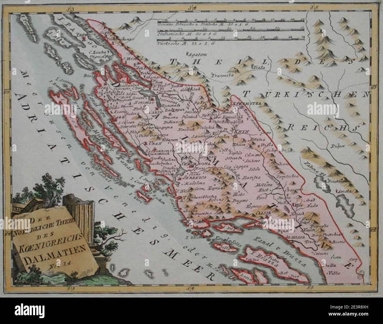 Map of Dalmatia in 1791 by Reilly 024 Stock Photo - Alamy