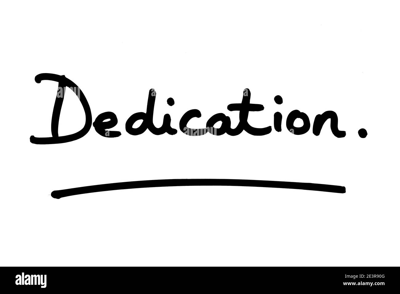 Dedication, handwritten on a white background Stock Photo - Alamy