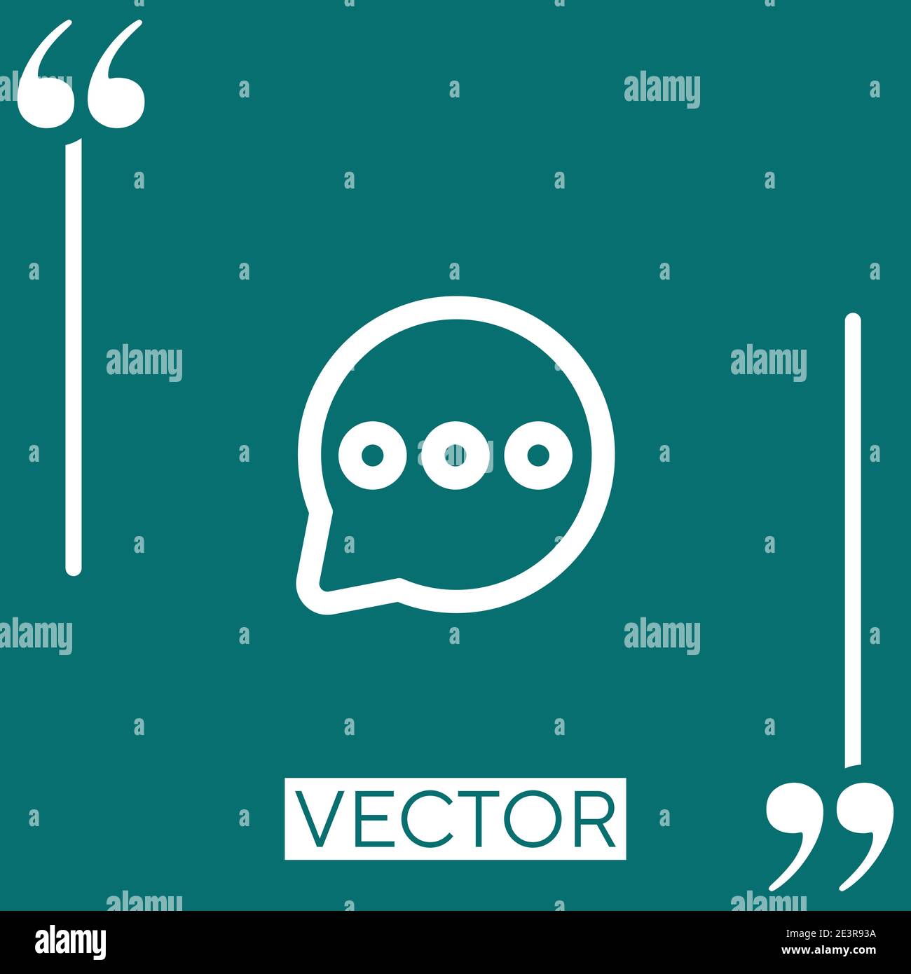 circular speech bubble outline with three dots inside vector icon Linear icon. Editable stroke ...