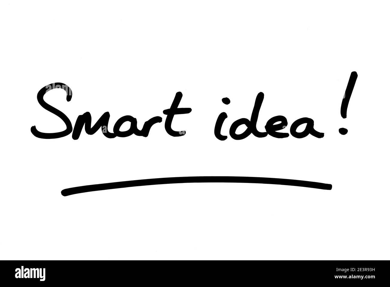 Smart idea! handwritten on a white background Stock Photo - Alamy