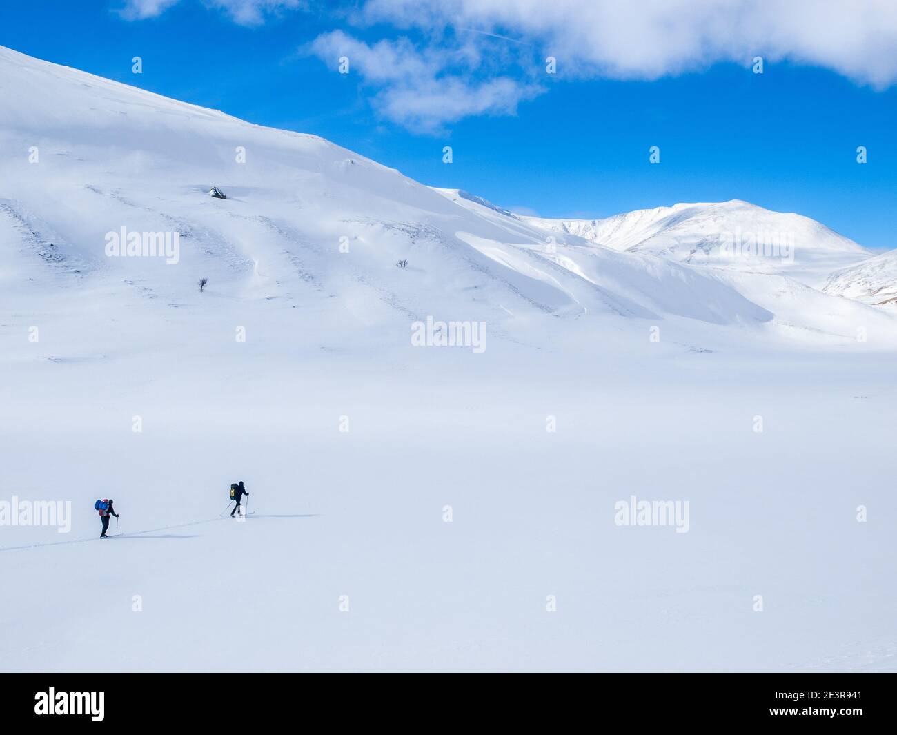 skiers ski-touring in the Rondane National Park, Norway, Scandinavia ...