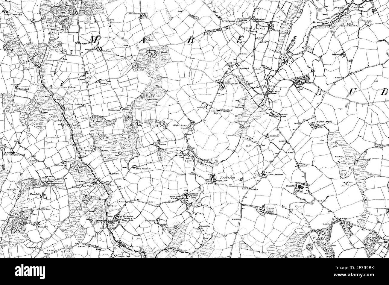 Map of Cornwall OS Map name 071-SW, Ordnance Survey, 1868-1896 Stock ...