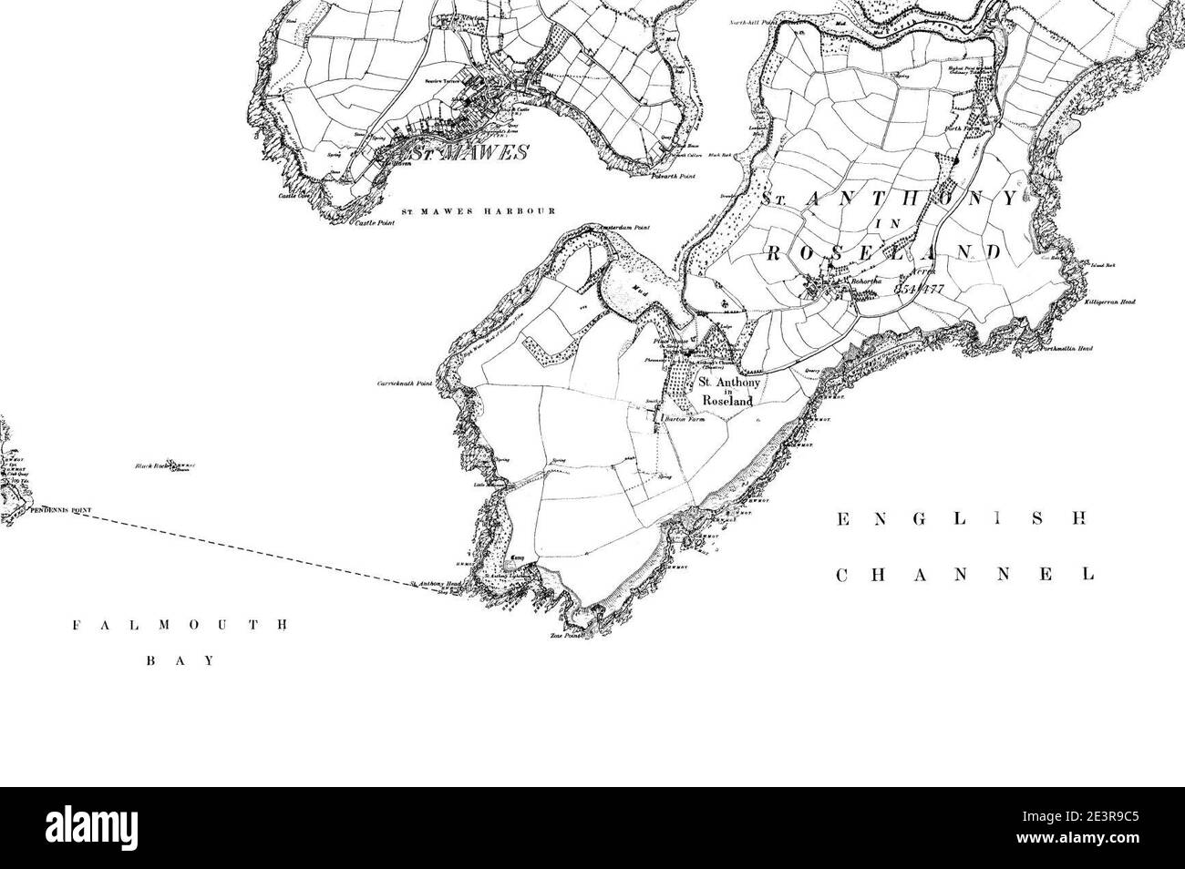 Map of Cornwall OS Map name 072-SW, Ordnance Survey, 1868-1896 Stock ...