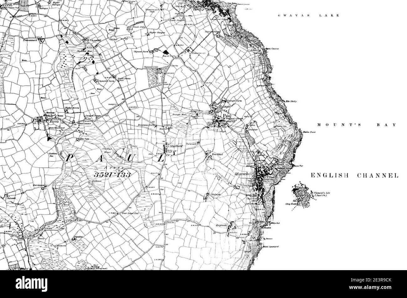 Map of Cornwall OS Map name 074-SW, Ordnance Survey, 1868-1896 Stock ...