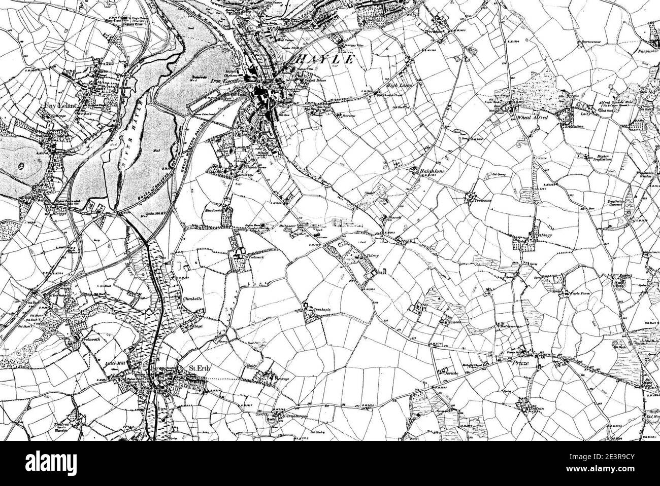 Map of Cornwall OS Map name 069-NW, Ordnance Survey, 1868-1896 Stock ...