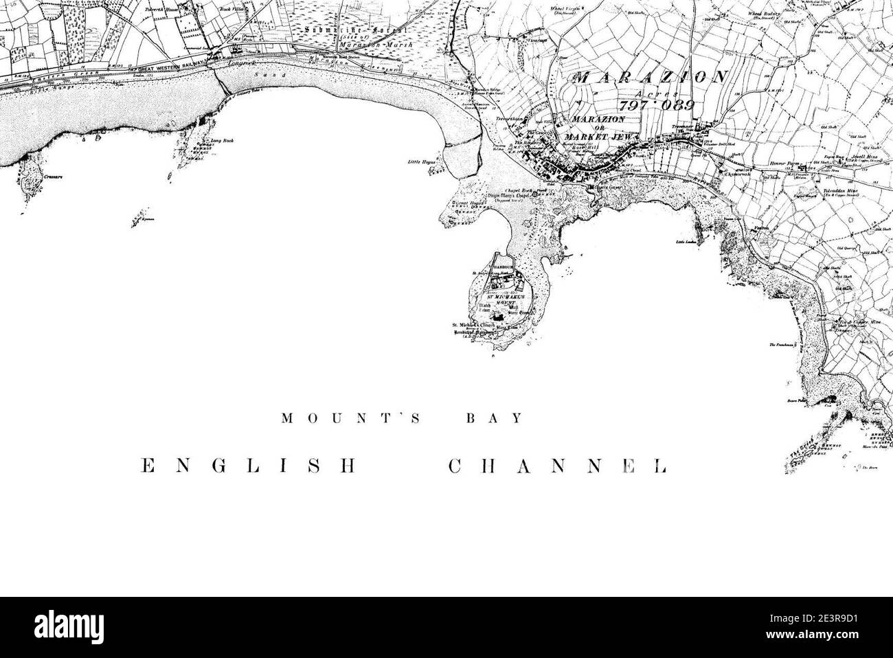 Map of Cornwall OS Map name 074-NE, Ordnance Survey, 1868-1896 Stock ...