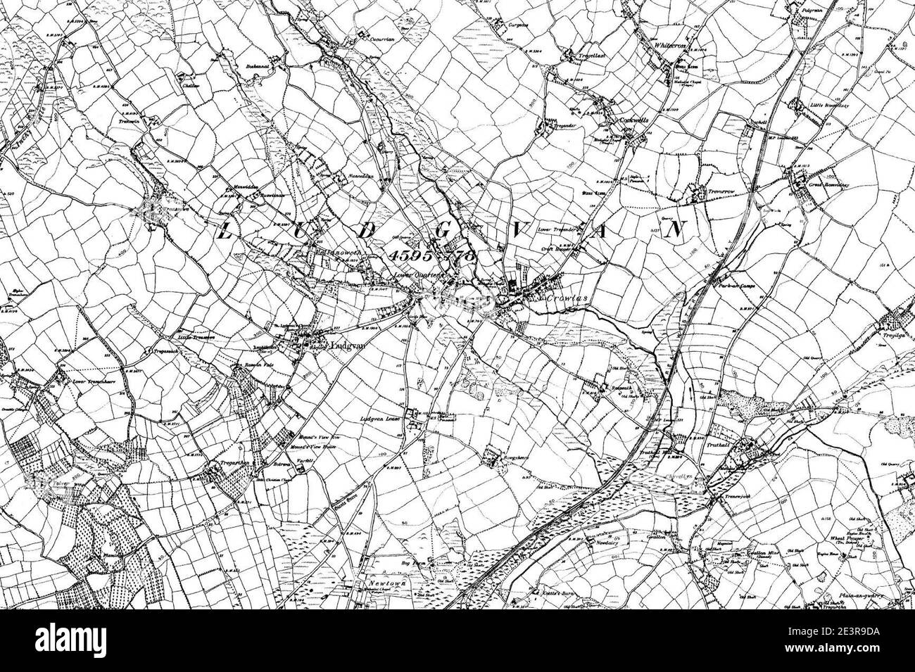 Map of Cornwall OS Map name 068-SE, Ordnance Survey, 1868-1896 Stock ...