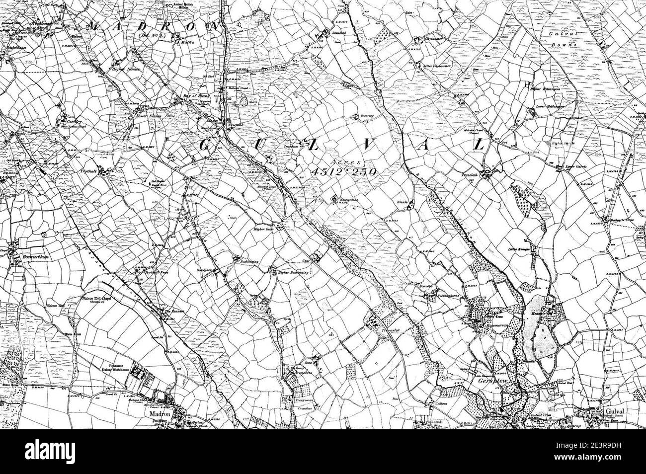 Map of Cornwall OS Map name 068-SW, Ordnance Survey, 1868-1896 Stock ...