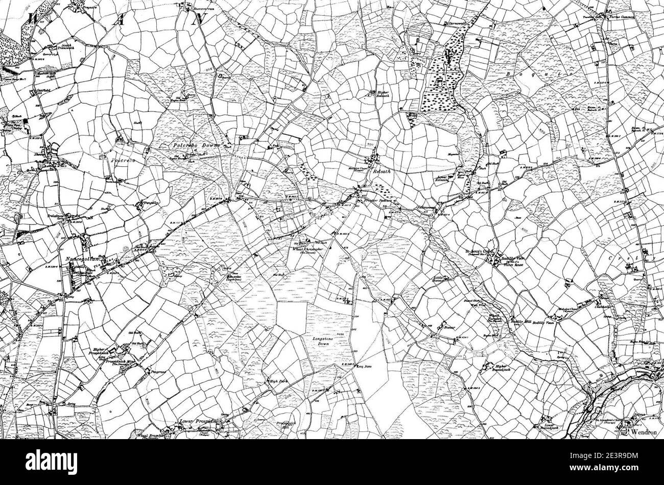 Map of Cornwall OS Map name 070-SW, Ordnance Survey, 1868-1896 Stock ...