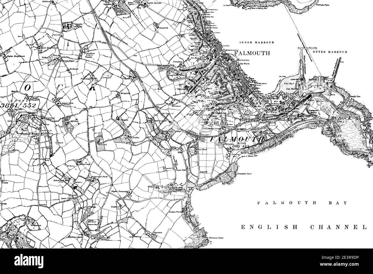 Map of Cornwall OS Map name 071-SE, Ordnance Survey, 1868-1896 Stock ...