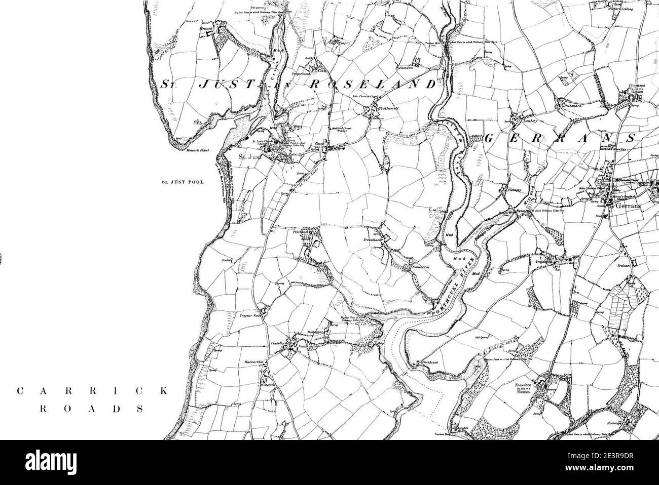 Map of Cornwall OS Map name 072-NW, Ordnance Survey, 1868-1896 Stock ...