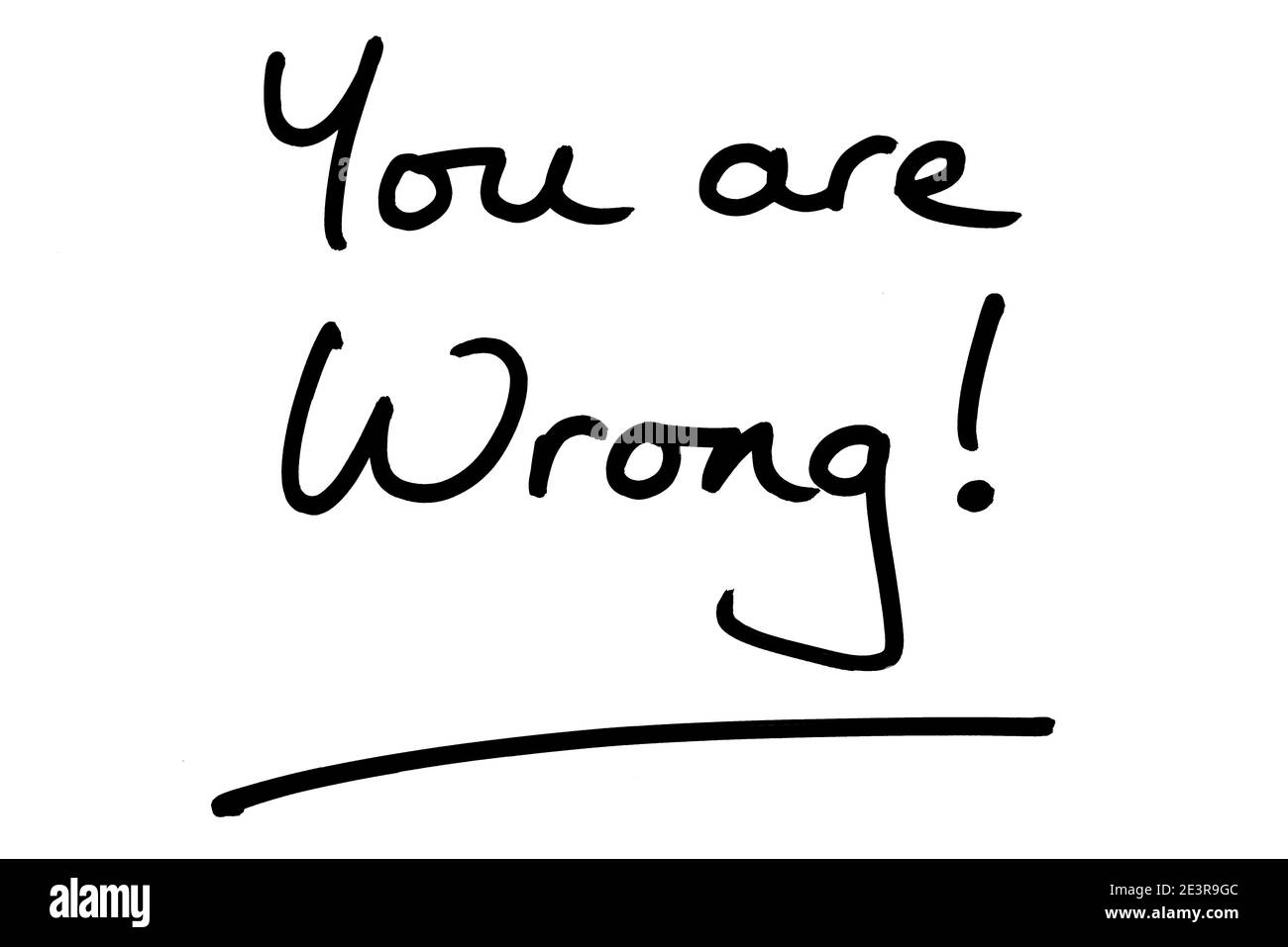 You are Wrong! handwritten on a white background Stock Photo - Alamy