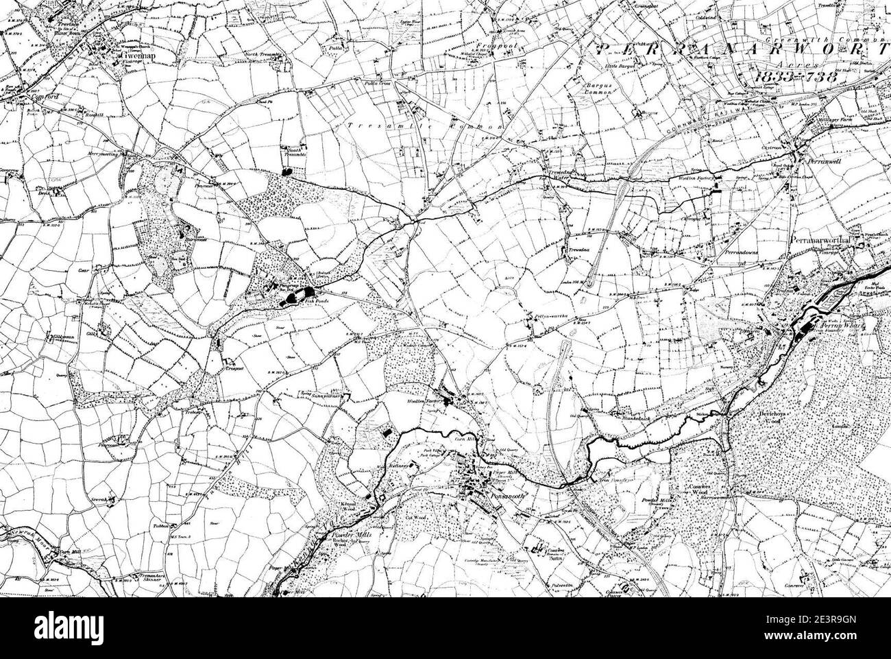 Map of Cornwall OS Map name 064-SW, Ordnance Survey, 1868-1896 Stock ...