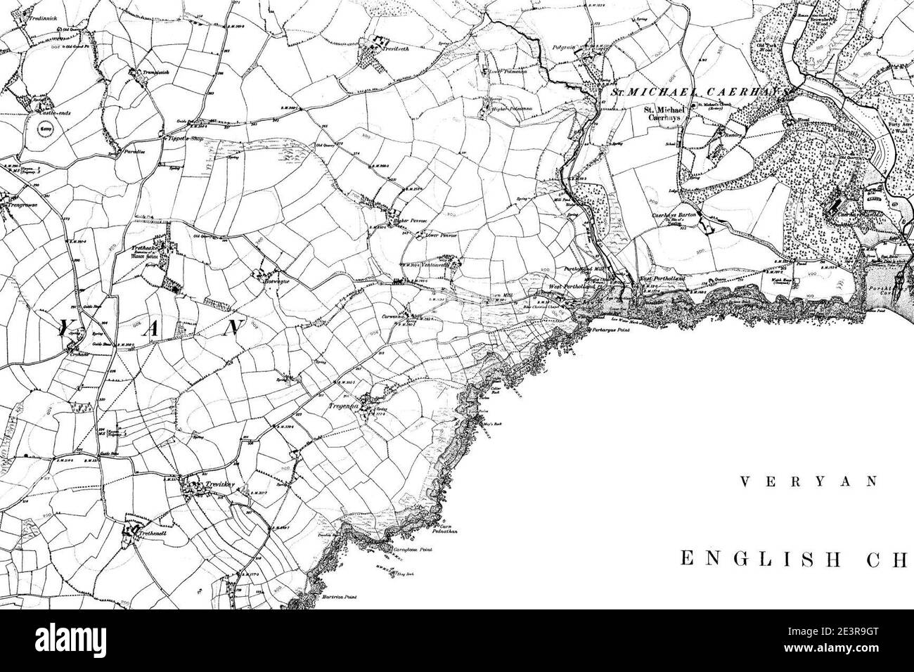 Map of Cornwall OS Map name 066-NW, Ordnance Survey, 1868-1896 Stock ...