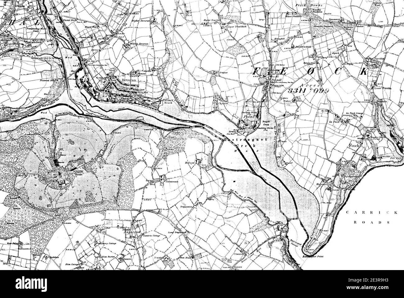 Map of Cornwall OS Map name 064-SE, Ordnance Survey, 1868-1896 Stock ...