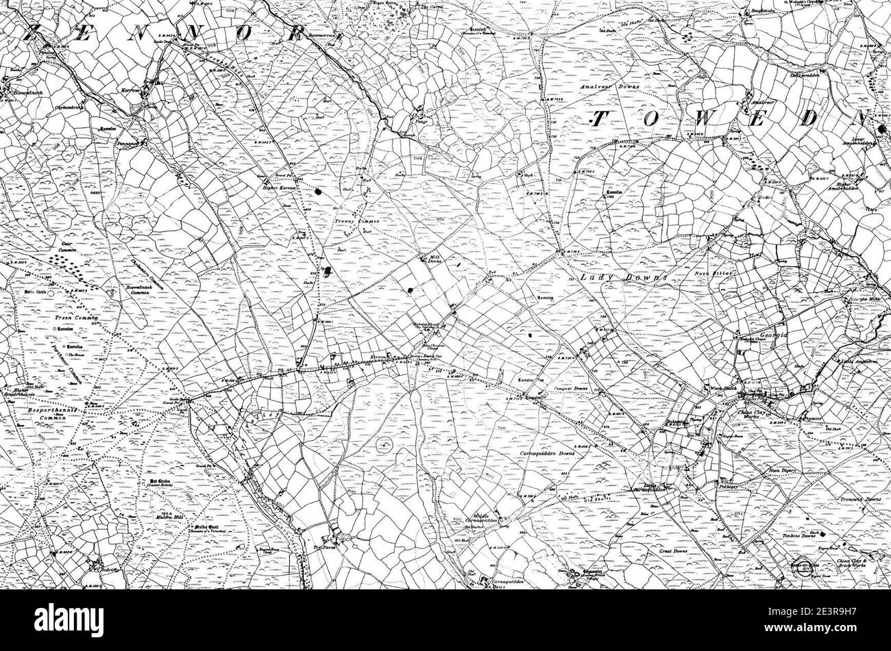 Map of Cornwall OS Map name 068-NW, Ordnance Survey, 1868-1896 Stock ...