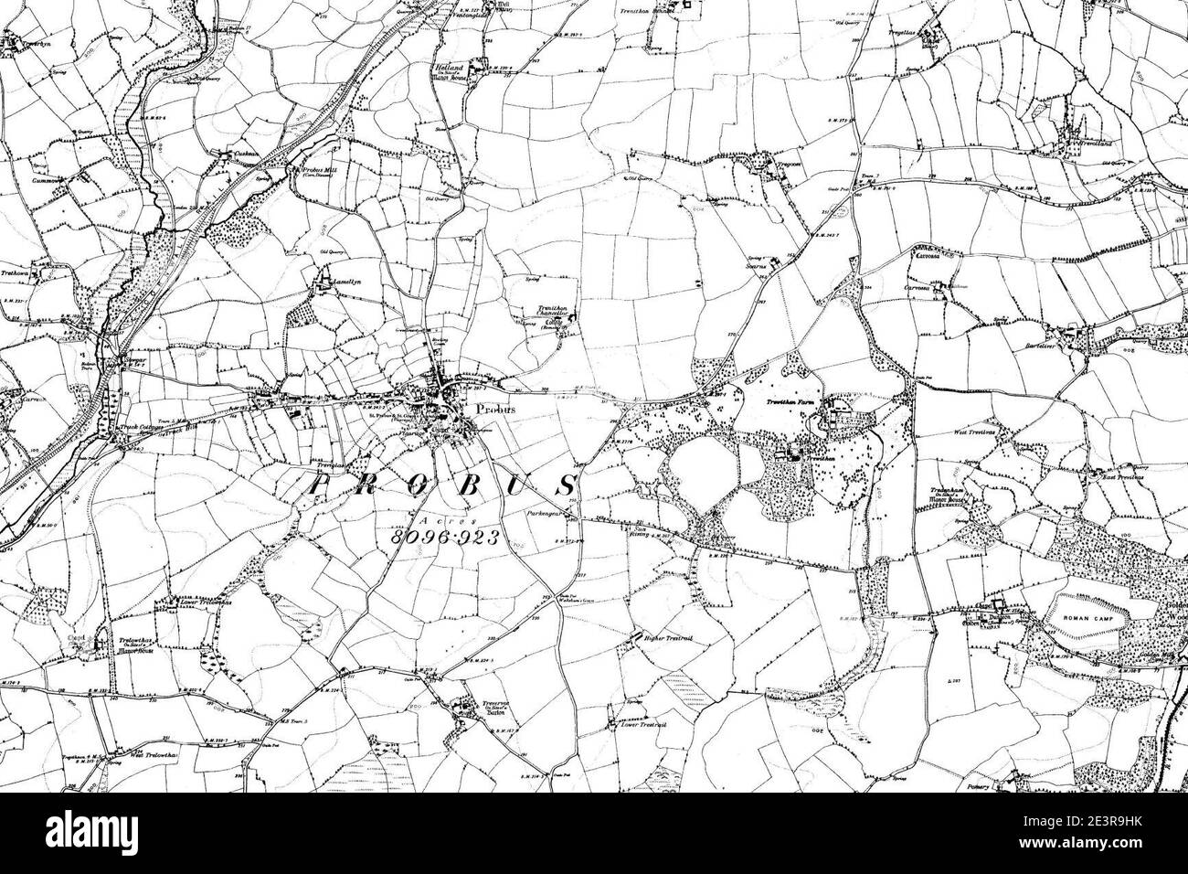 Map of Cornwall OS Map name 058-NE, Ordnance Survey, 1868-1896 Stock ...