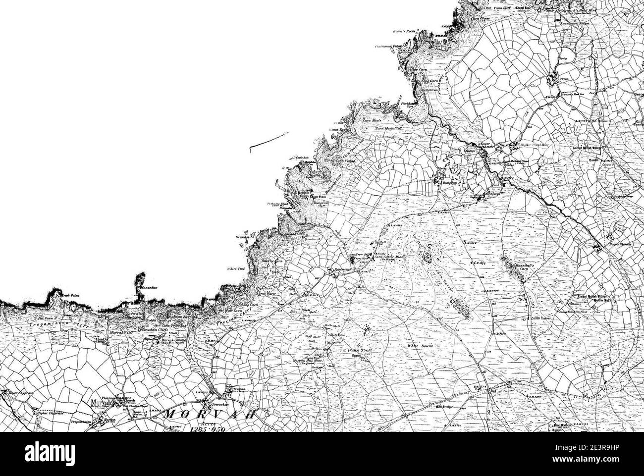 Map of Cornwall OS Map name 067-NE, Ordnance Survey, 1868-1896 Stock ...