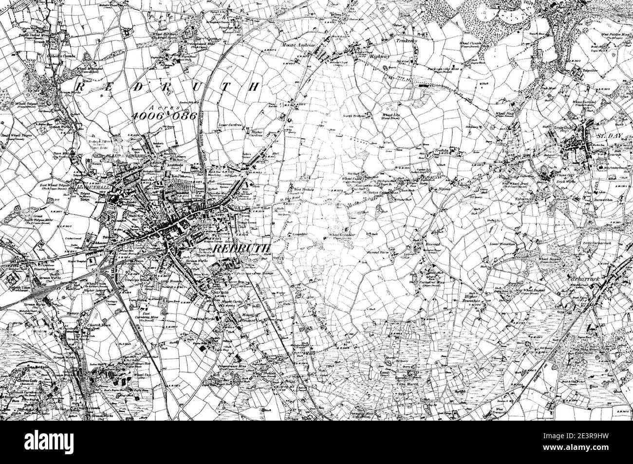 Map of Cornwall OS Map name 063-NE, Ordnance Survey, 1868-1896 Stock ...