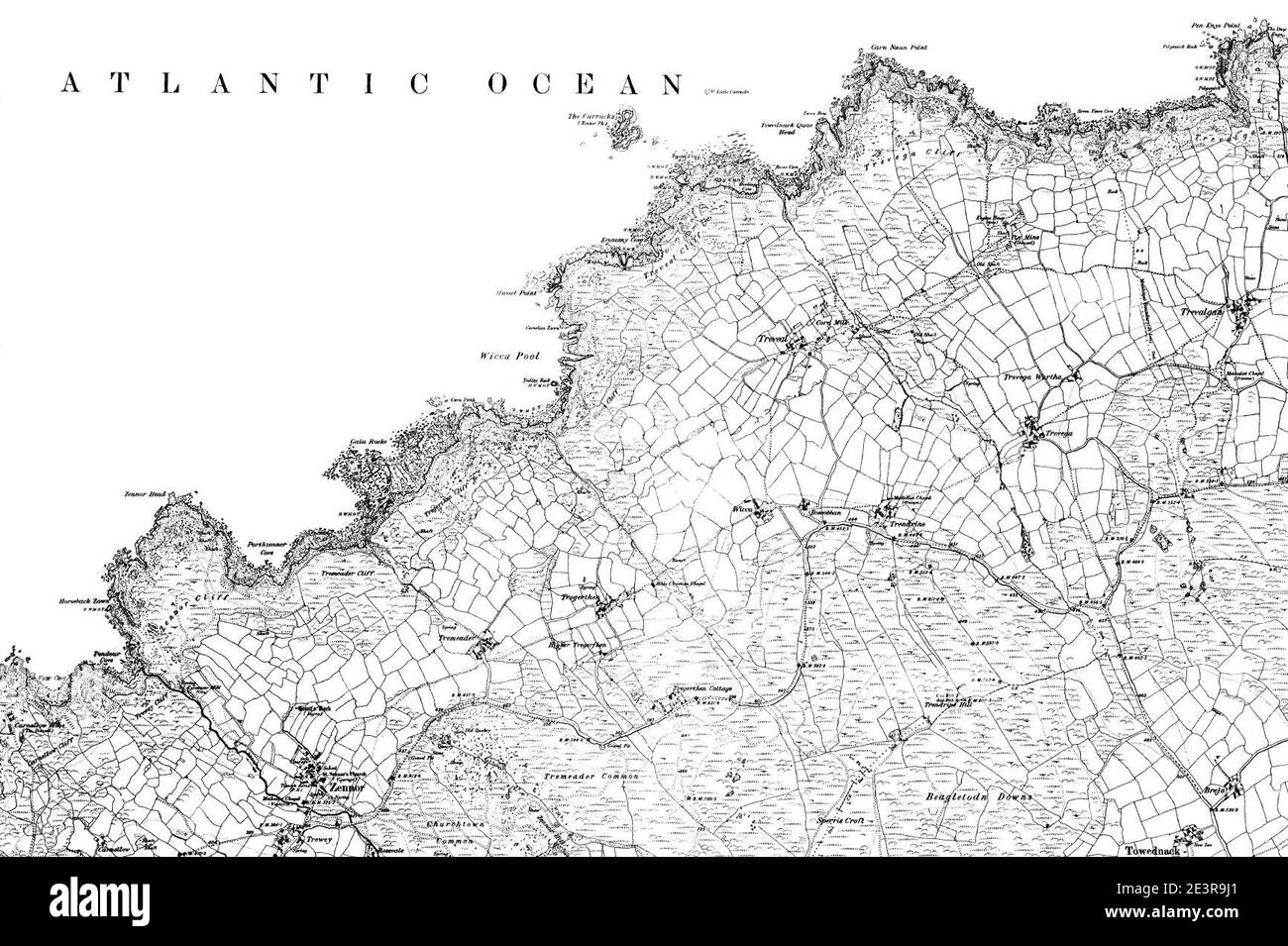 Map of Cornwall OS Map name 061-SW, Ordnance Survey, 1868-1896 Stock ...