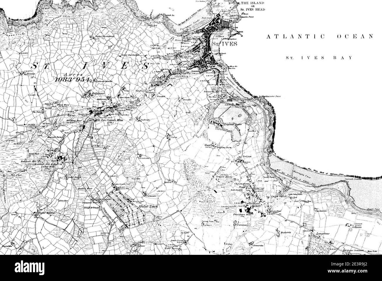 Map of Cornwall OS Map name 061-SE, Ordnance Survey, 1868-1896 Stock ...