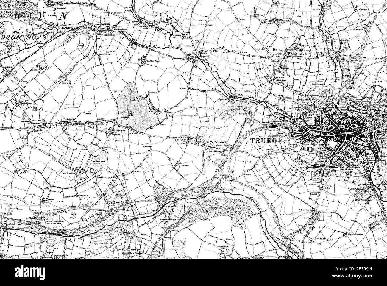 Map of Cornwall OS Map name 057-SE, Ordnance Survey, 1868-1896 Stock ...