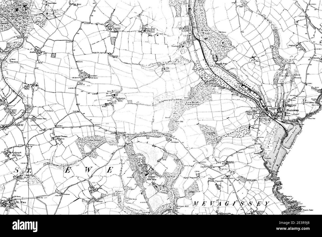 Map of Cornwall OS Map name 059-NE, Ordnance Survey, 1868-1896 Stock ...