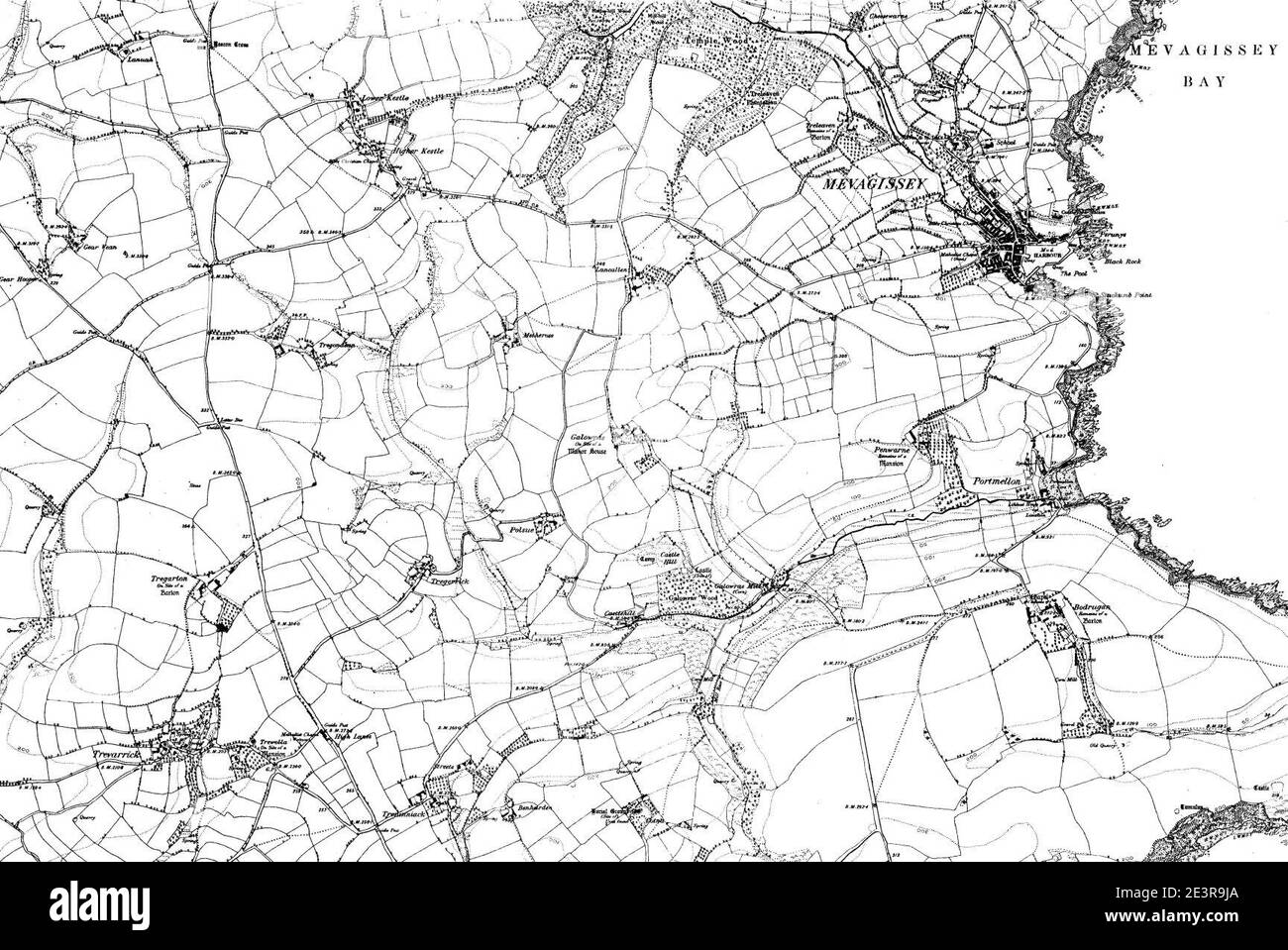 Map of Cornwall OS Map name 059-SE, Ordnance Survey, 1868-1896 Stock ...