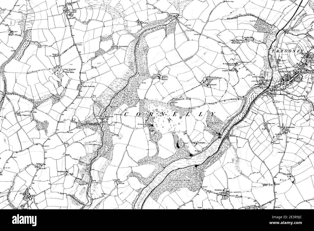 Map of Cornwall OS Map name 058-SE, Ordnance Survey, 1868-1896 Stock ...